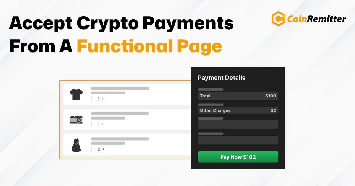 Accept Crypto Payments With Payment Page Widget | Coinremitter